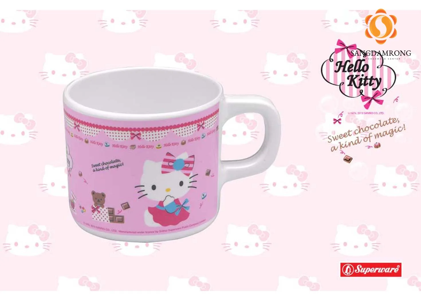(D) C634-3 ถ้วยหู ฮัลโล คิตตี้ ช็อคโกแลต (1X12) - ศูนย์รวมอุปกรณ์สำหรับ ร้านอาหาร & โรงแรม
